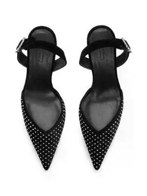 ROTATE BY BIRGER CHRISTENSEN Slingback High Rhinestone Velvet Mules