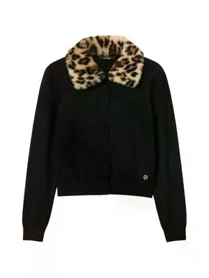 TWINSET Jacket With Faux Fur And Knit Collar