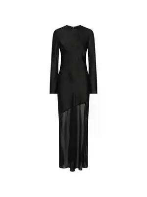 ROTATE BY BIRGER CHRISTENSEN Maxi Long Sleeve Dress With Sheer Layer