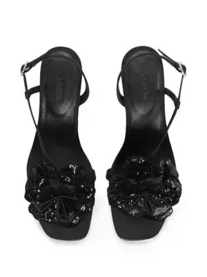 ROTATE BY BIRGER CHRISTENSEN Satin Flower Mid Heel Sandals