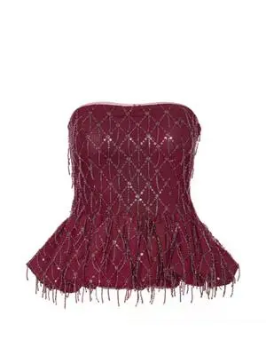 ROTATE BY BIRGER CHRISTENSEN Sequins Bubble Top Dark