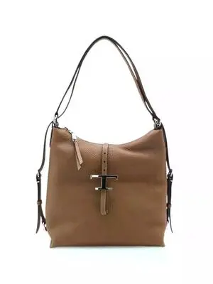 TOD'S Small T Timeless Leather Shoulder Bag - Neutrals