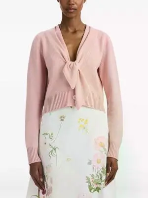 Oscar De La Renta Tied-neck Wool Cardigan