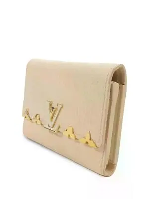 LOUIS VUITTON Capucines Logo Wallet - White