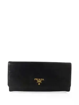 Prada Logo-plaque Wallet - Black