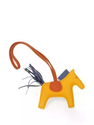 Hermès Pm Rodeo Horse Charm In Lambskin - Yellow