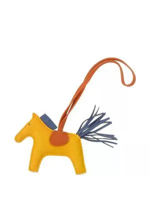 Hermès Pm Rodeo Horse Charm In Lambskin - Yellow
