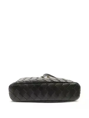 Bottega Veneta Leather Intrecciato Shoulder Bag - Black