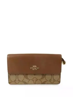 COACH VINTAGE Monogram Print Clutch Bag - Brown