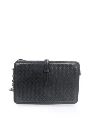 Bottega Veneta Intrecciato Veneta Shoulder Bag - Black