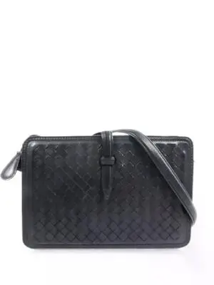 Bottega Veneta Intrecciato Leather Shoulder Bag - Black