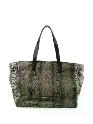 Marc Jacobs Snake-print Leather Tote Bag - Brown