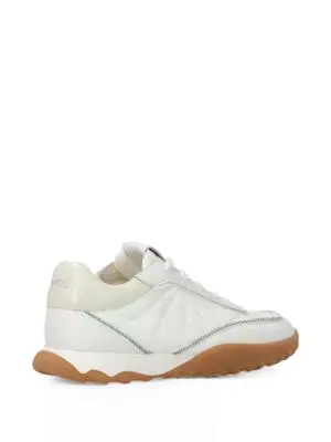 Pinko Crystal-embellished Leather Sneakers