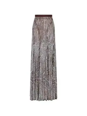 Rabanne Sequin-embellished Embroidered Maxi Skirt - Brown