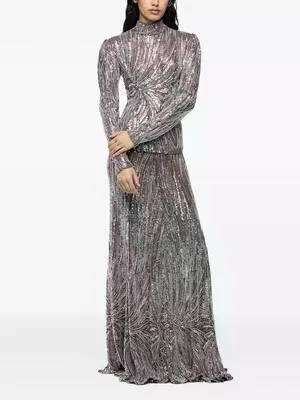 Rabanne Sequin-embellished Embroidered Maxi Skirt