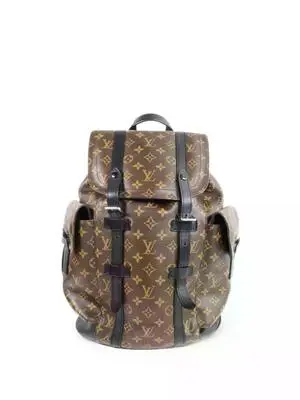 LOUIS VUITTON Mm Monogram Macassar Christopher Backpack - Brown