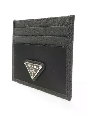 Prada Re-nylon Saffiano Leather Card Holder