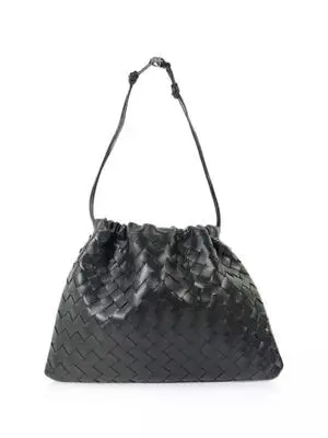 Bottega Veneta Intrecciato Leather Shoulder Bag - Black