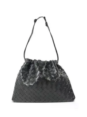Bottega Veneta Intrecciato Leather Shoulder Bag - Black