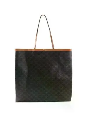 Celine Large Macadam Patterned Shoulder Bag - Brown
