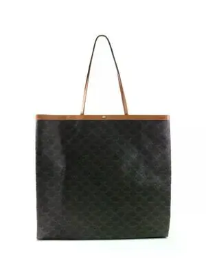 Celine Large Macadam Patterned Shoulder Bag - Brown