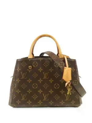 LOUIS VUITTON Bb Montaigne Monogram Canvas Tote Bag - Brown