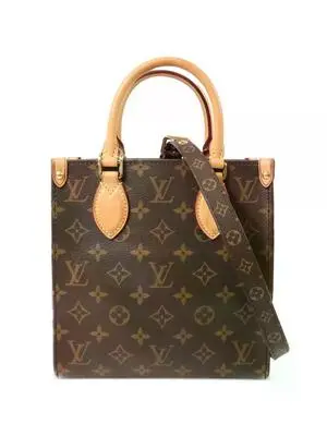 LOUIS VUITTON Sac Plat Bb Monogram Canvas Tote Bag - Brown