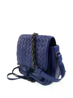 Bottega Veneta Mini Intrecciato Crossbody Bag - Blue