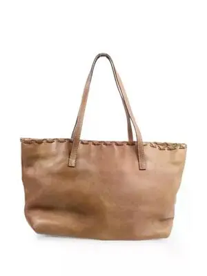 Gucci Leather Tote Bag With Tassel Detail - Brown