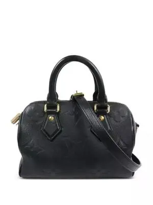 LOUIS VUITTON Monogram Empreinte Speedy Bandouliere Tote Bag - Black