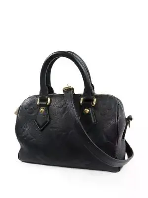 LOUIS VUITTON Monogram Empreinte Speedy Bandouliere Tote Bag - Black
