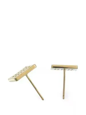 Miu Miu Tone Square Logo Detail Stud Earrings