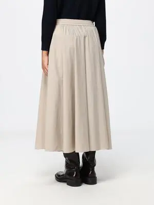 Herno A-line Midi Skirt With High Elasticated Waist - Cream