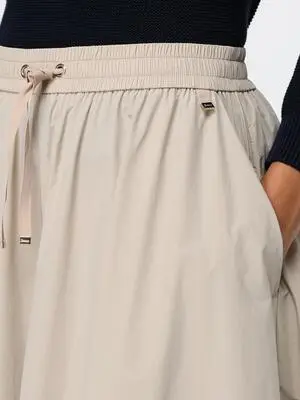 Herno A-line Midi Skirt With High Elasticated Waist - Cream