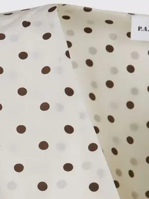 PAROSH Sleeveless V-neck Polka Dot Midi Dress