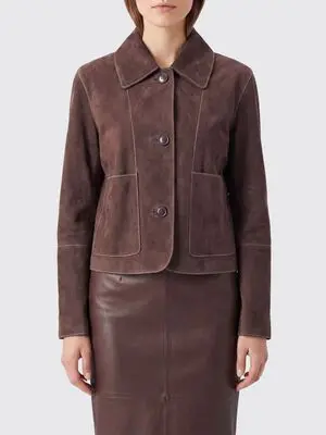 PAROSH Suede Jacket - Brown