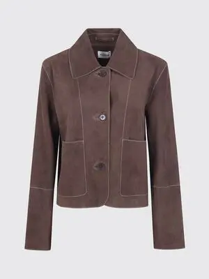 PAROSH P.a.r.o.s.h. Short Suede Leather Jacket With Patch Pockets