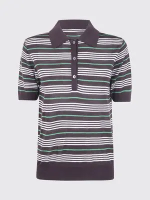 PAROSH Striped Polo Sweater