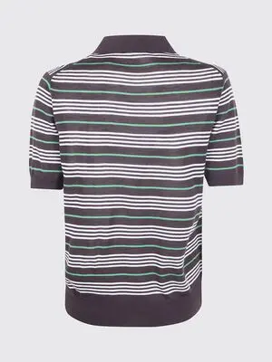 PAROSH Striped Polo Sweater