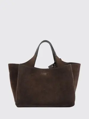 TOD'S Suede Calf Leather Handbag With Double Handle And Logo Charm