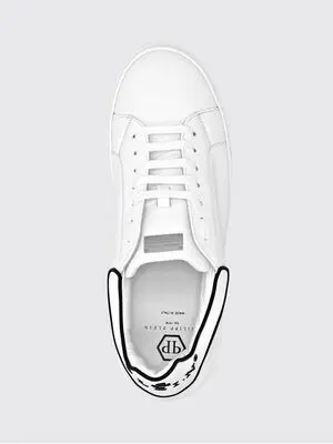 Philipp Plein Big Bang Skull Low-top Sneakers In Smooth Leather - White