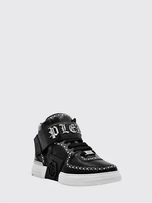 Philipp Plein Gothic High-top Leather Sneakers With Studs And Star Applications