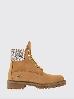 Philipp Plein Flat Ankle Boots - Beige