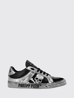 Philipp Plein Leather Sneakers With Skull Print And Distressed Effect