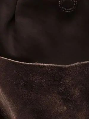 GIANNI CHIARINI Suede Calfskin Leather Shoulder Bag With Double Handle - Brown