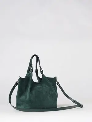 GIANNI CHIARINI Dua Suede Calfskin Handbag With Double Handle - Green