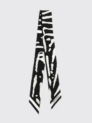 Dolce & Gabbana Silk Bandeau Scarf With Contrasting Zebra Print - White