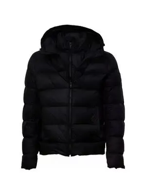 FAY Quilted Hooded Coat - Black