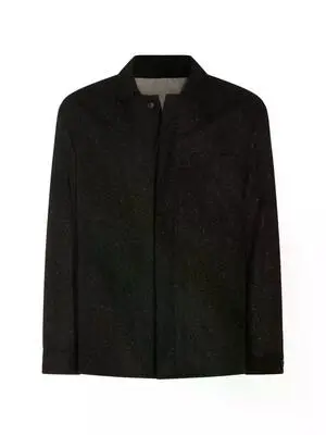 Eleventy Herringbone-pattern Shirt Jacket - Black