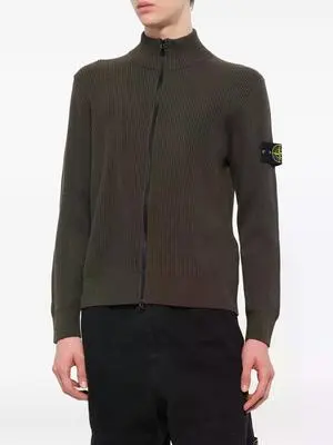 Stone Island 5100017 Rws Wool Loose-fit Zip-up Jumper - Green